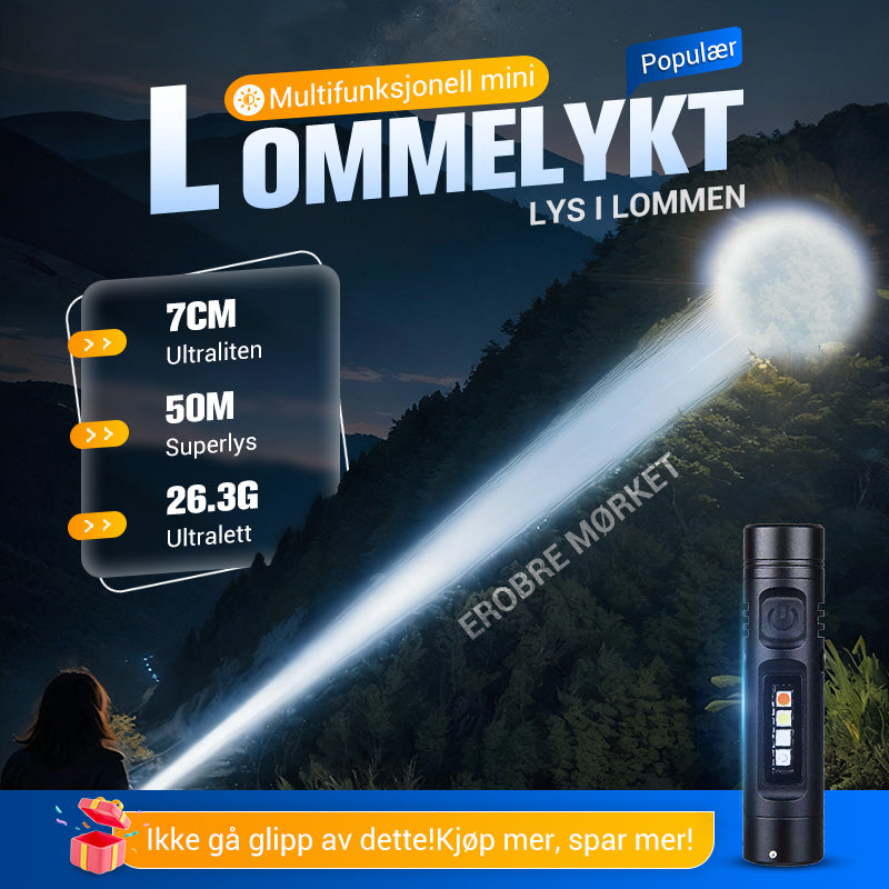 Multifunksjonell mini-lommelykt i aluminiumslegering – perfekteg